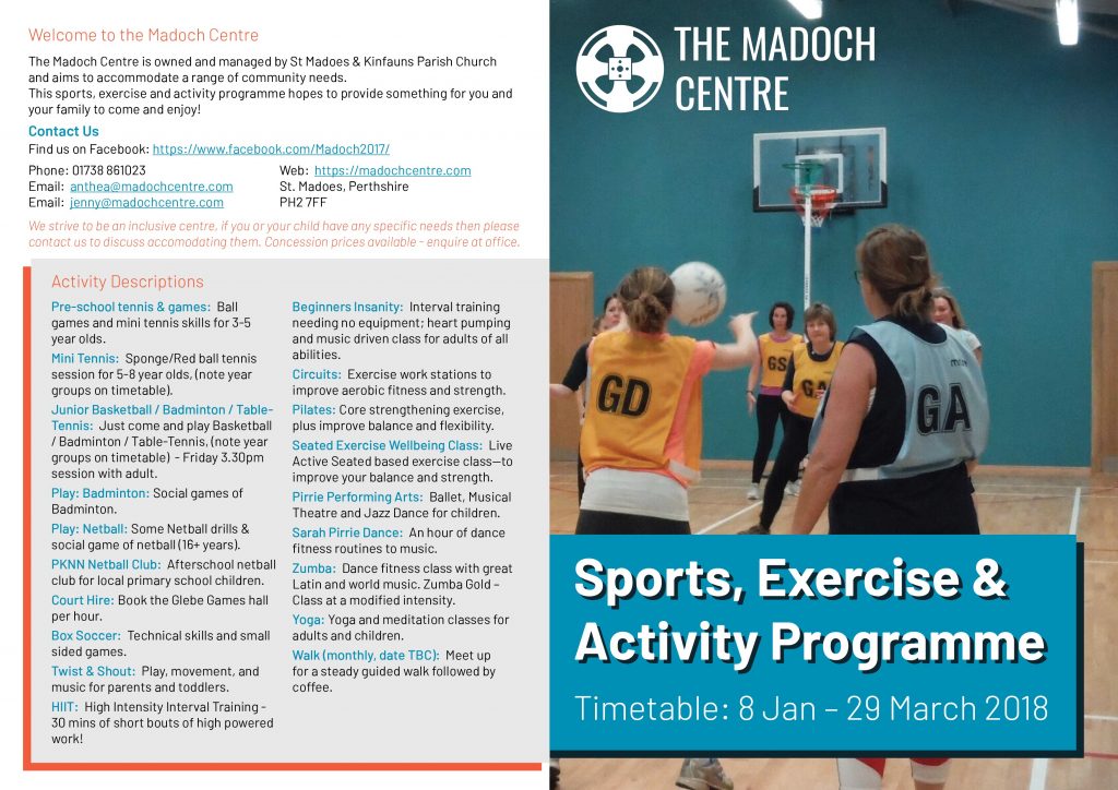 Jan timetable 1 | The Madoch Centre